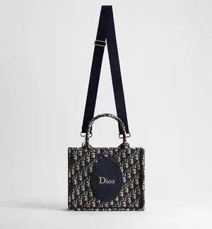 Dior Small Book Tote With Strap - Blue