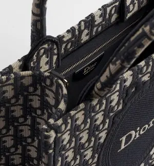 Dior Small Book Tote With Strap - Blue