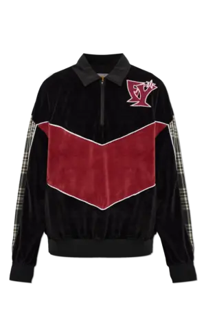 PDF Velour Polo Sweatshirt - Black