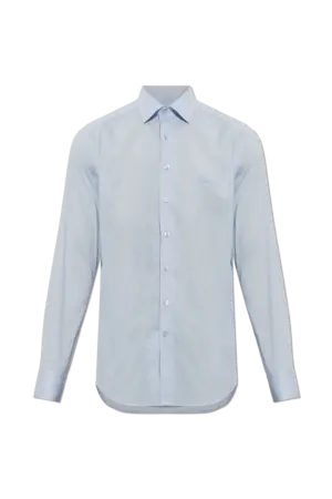 Etro Cotton Shirt With Embroidered Logo - Blue