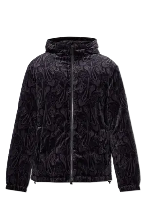 Etro Oversized Velour Paisley Jacket - Navy Blue