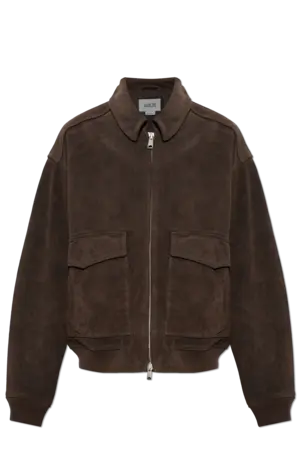 AGOLDE AGOLDE 'Emil' Suede Bomber Jacket Brown