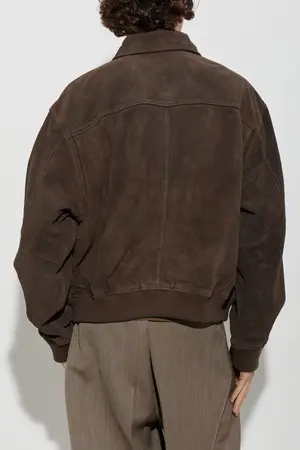 AGOLDE Emil' Suede Bomber Jacket - Brown
