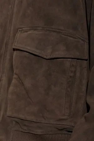 AGOLDE Emil' Suede Bomber Jacket - Brown