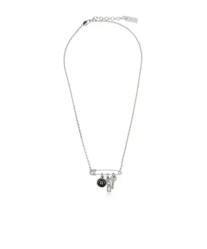 Marc Jacobs Button Charm Necklace - Silver