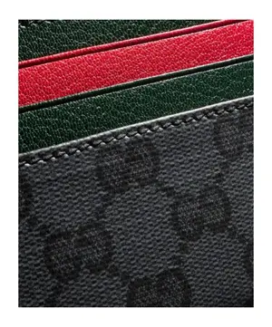 Gucci Stripe Detailed Monogrammed Card Holder