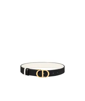Dior 30 Montaigne Reversible Belt - Black/latte