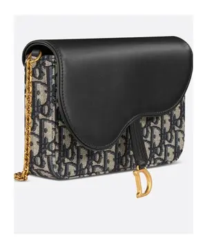 Dior Medium Saddle Pouch With Chain