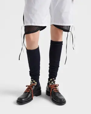 Prada Antiqued Leather Lace-up Shoes