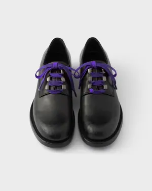 Prada Antiqued Leather Lace-up Shoes