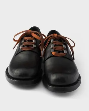 Prada Antiqued Leather Lace-up Shoes