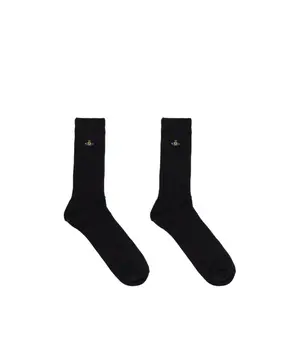 VIVIENNE WESTWOOD Ribbed Logo Crew Socks