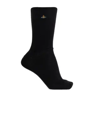 VIVIENNE WESTWOOD Ribbed Logo Crew Socks