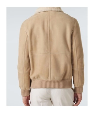 Brunello Cucinelli Shearling-lined Suede Bomber Jacket