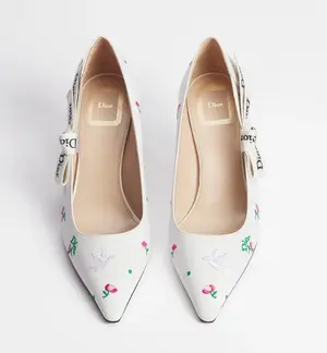 Dior J'a Pump With Embroidered Ribbon Detail