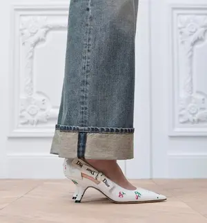Dior J'a Pump With Embroidered Ribbon Detail