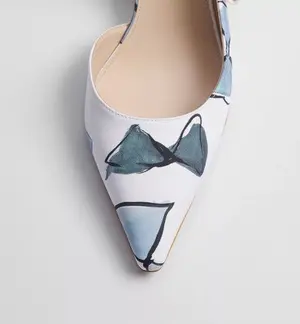 Dior Two-tone Embroidered Slingback Pumps