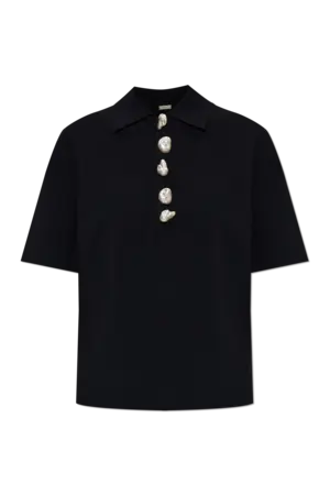 Cult Gaia Jaffa Polo Shirt - Black