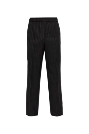 Versace Wool Pleated Trousers - Grey