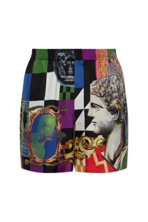 Versace Silk Shorts With A Pattern - Multicolour