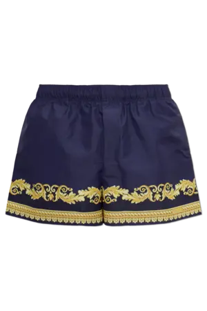 Versace Printed Swim Shorts - Navy Blue