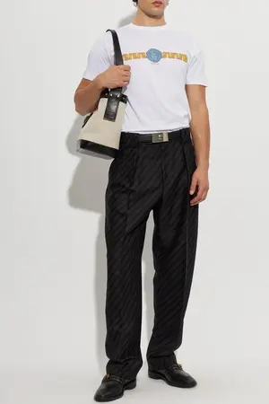 Versace Wool Pleated Trousers