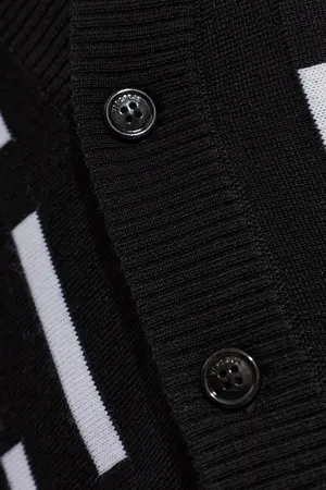 Versace Wool Cardigan With Embroidered Logo
