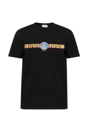 Versace Cotton T-shirt With Print - Black