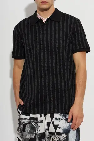 Versace Cotton Polo Shirt With Monogram