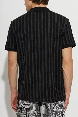 Versace Cotton Polo Shirt With Monogram