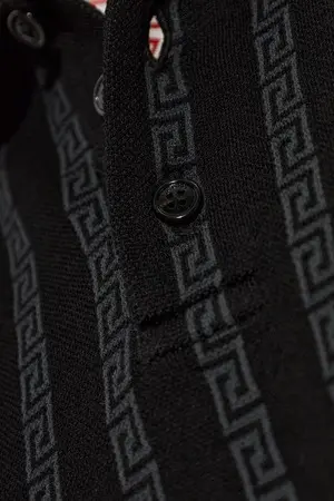 Versace Cotton Polo Shirt With Monogram