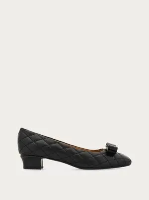 FERRAGAMO Quilted Vara Bow Pump - Black