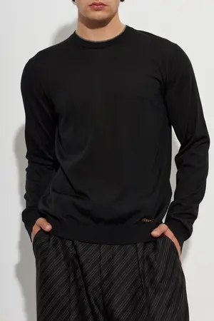 Versace Wool Sweater With Embroidered Logo