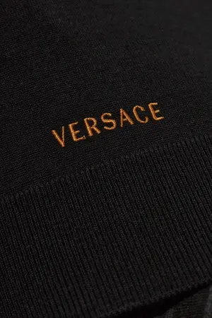 Versace Wool Sweater With Embroidered Logo