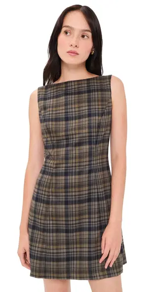 O.P.T O. P.t Aspen Mini Dress - Olive Plaid
