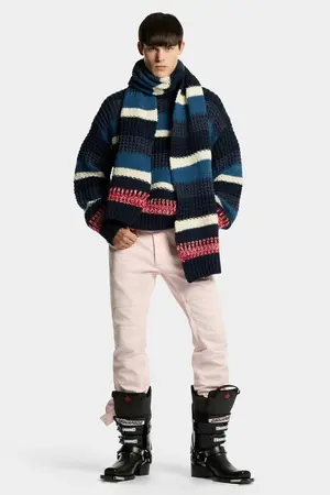Dsquared2 Striped Wool Blend Pullover