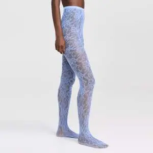 STEMS Eden Lace Net Tights Blue