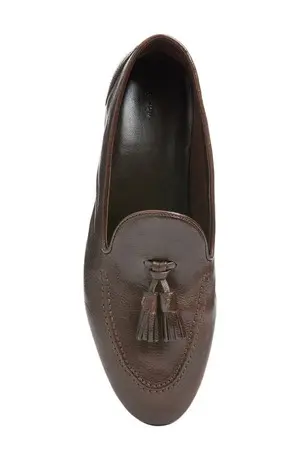 THE ROW Caden Leather Loafer - Deep Brown