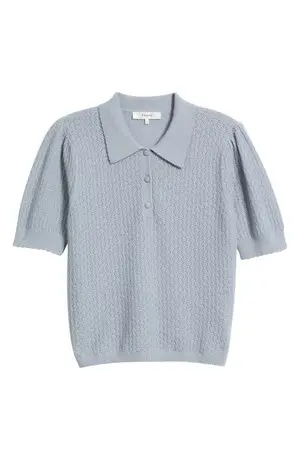 FRAME Honeycomb Knit Polo Sweater