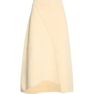 ASHLYN Felix Asymmetric Ruffle Trim Skirt - Cream