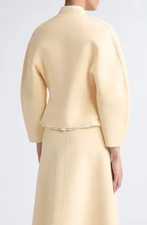 ASHLYN Felix Asymmetric Ruffle Trim Skirt - Cream