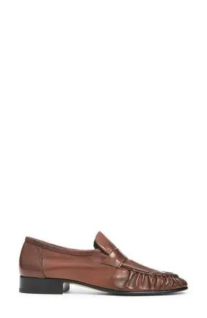 THE ROW Leather Grained Soft Loafer