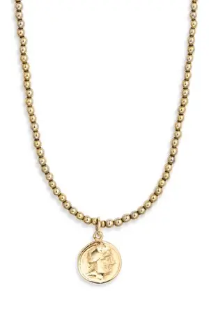 HOUSE OF OLIA Tite Coin Pendant Necklace - Hematite