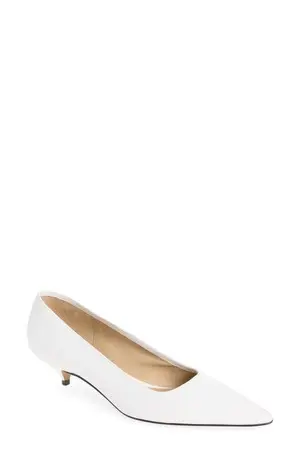THE ROW Liisa Leather Kitten Pump - Paper