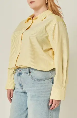 English Factory Striped Long Sleeve Button Up Shirt