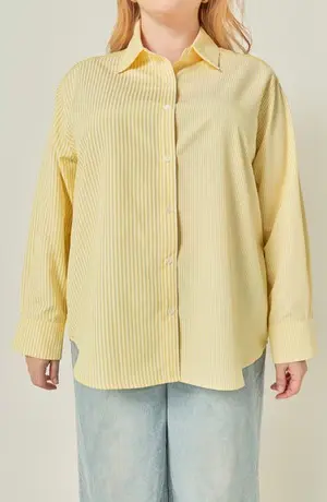 English Factory Striped Long Sleeve Button Up Shirt