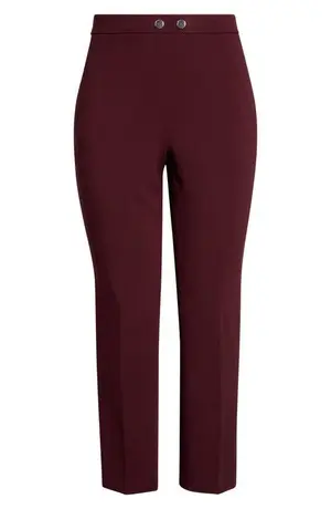 Anne Klein Extended Tab Straight Leg Pants - Barolo