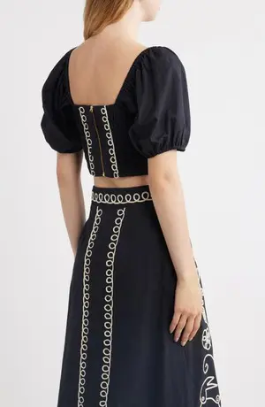 CLEOBELLA Anca Embroidered Crop Top