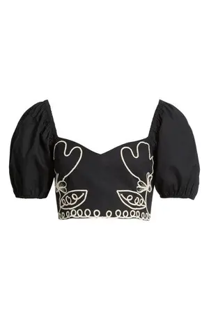 CLEOBELLA Anca Embroidered Crop Top