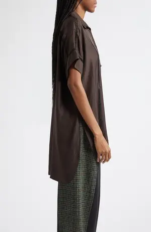 DIOTIMA Timour Silk Shirt With Crochet Trim